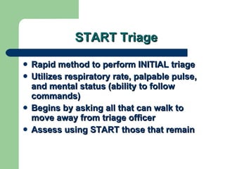 Disaster Triage START and SAVE | PPT