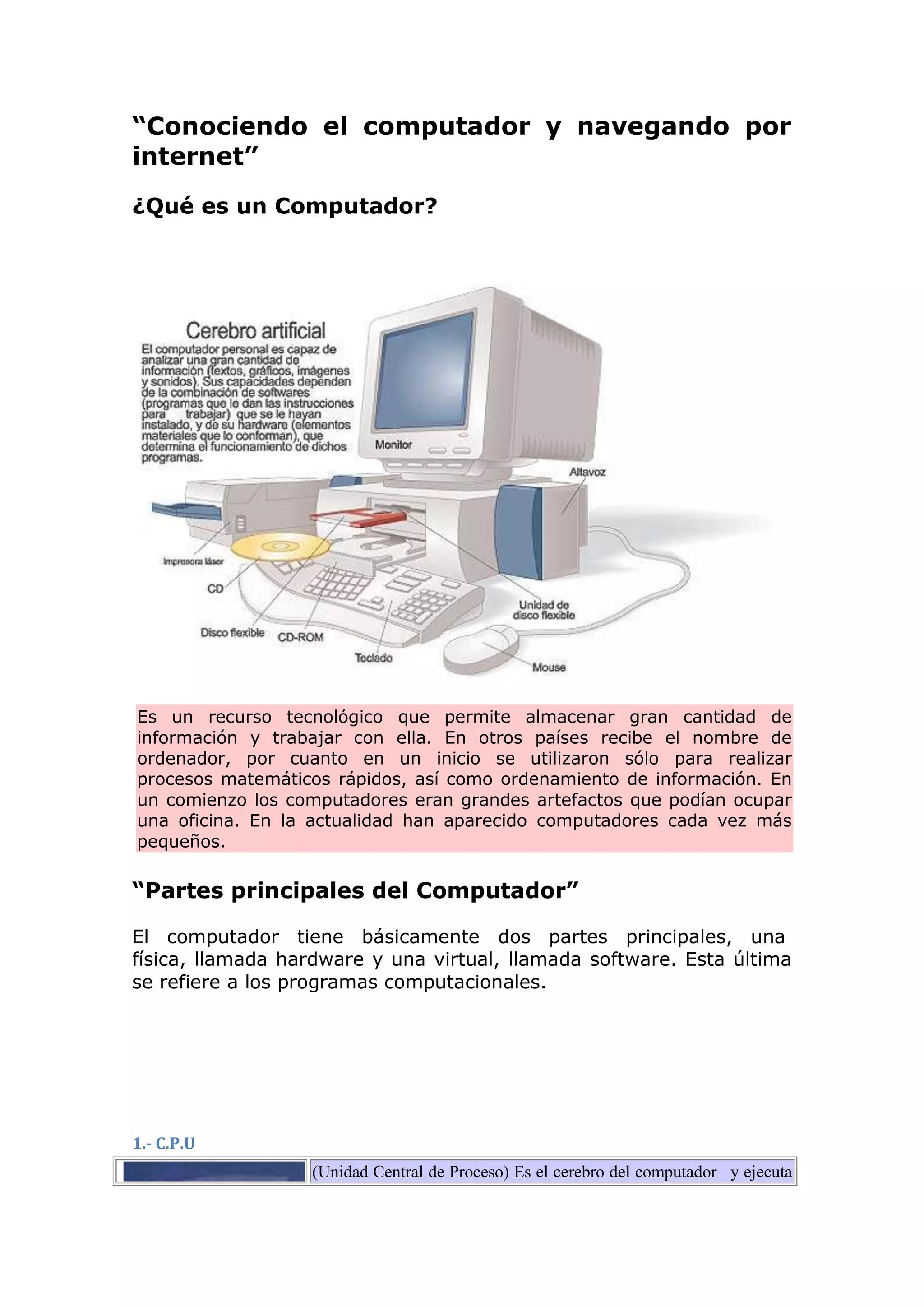 partes del computador | DOCX