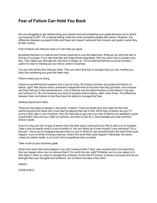 Fear Of Failure Can | DOCX