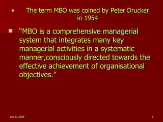 Management by objectives | PPT