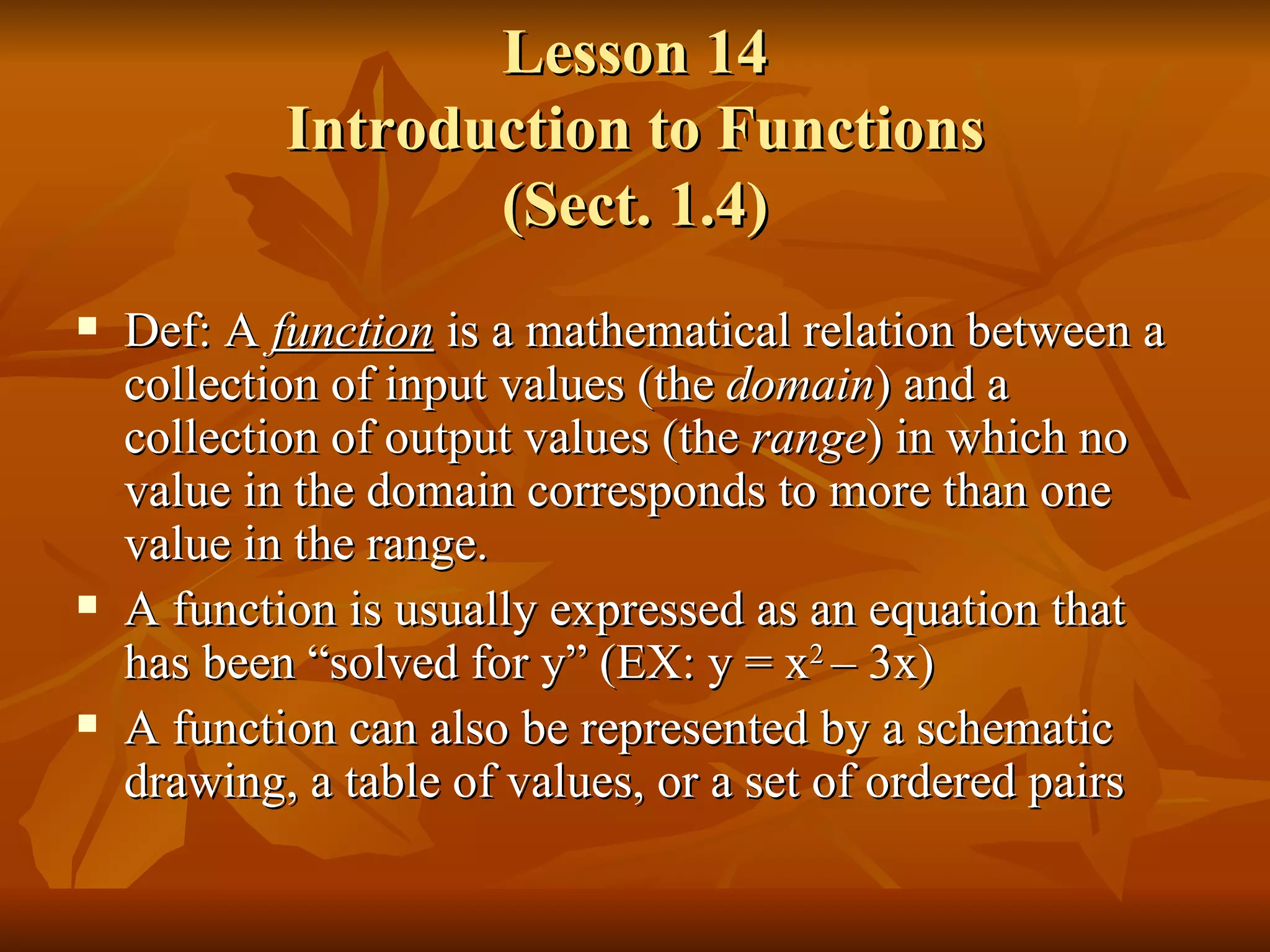 Objective 1 Identifying Functions Ppt