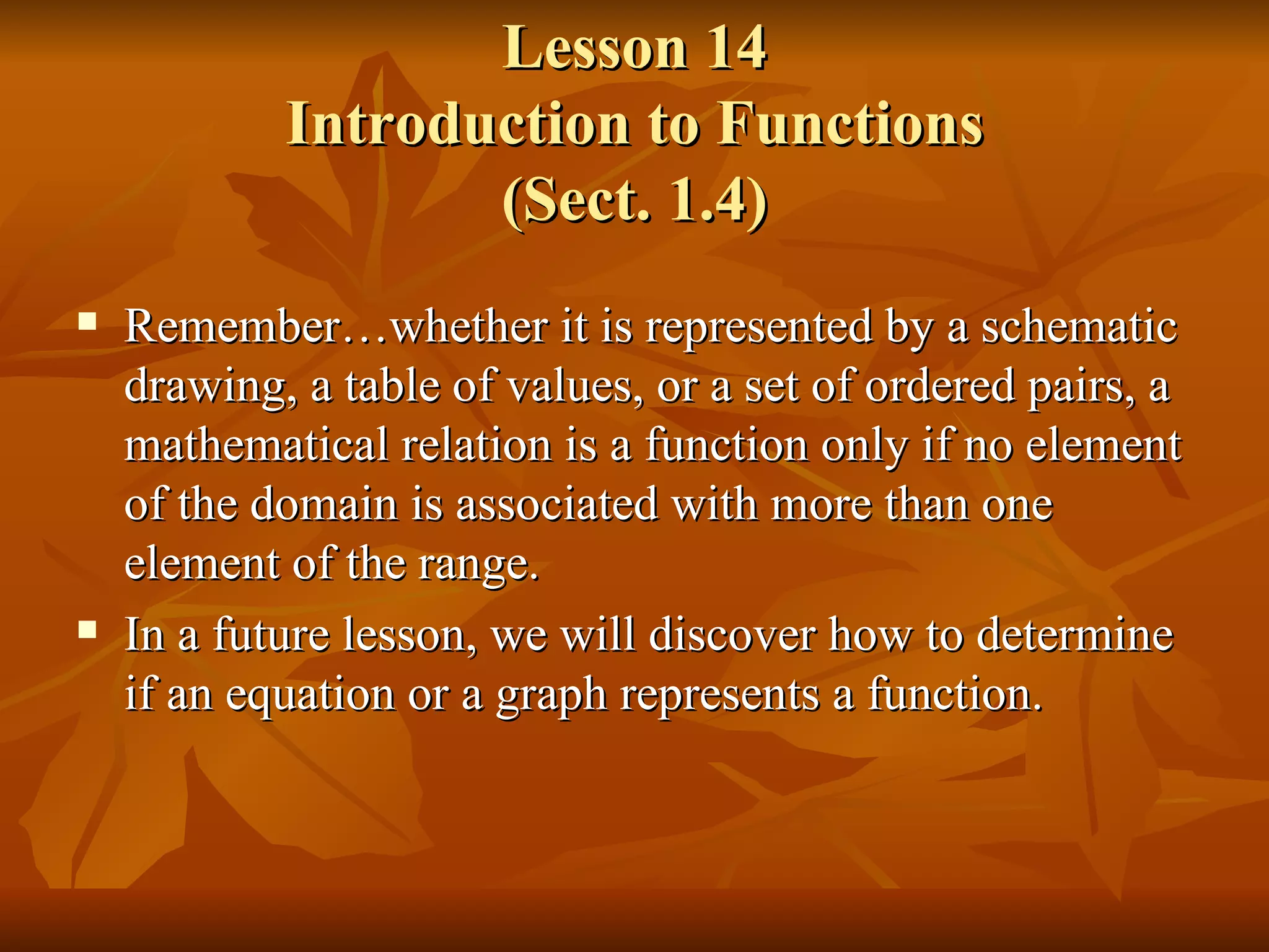 Objective 1 Identifying Functions Ppt