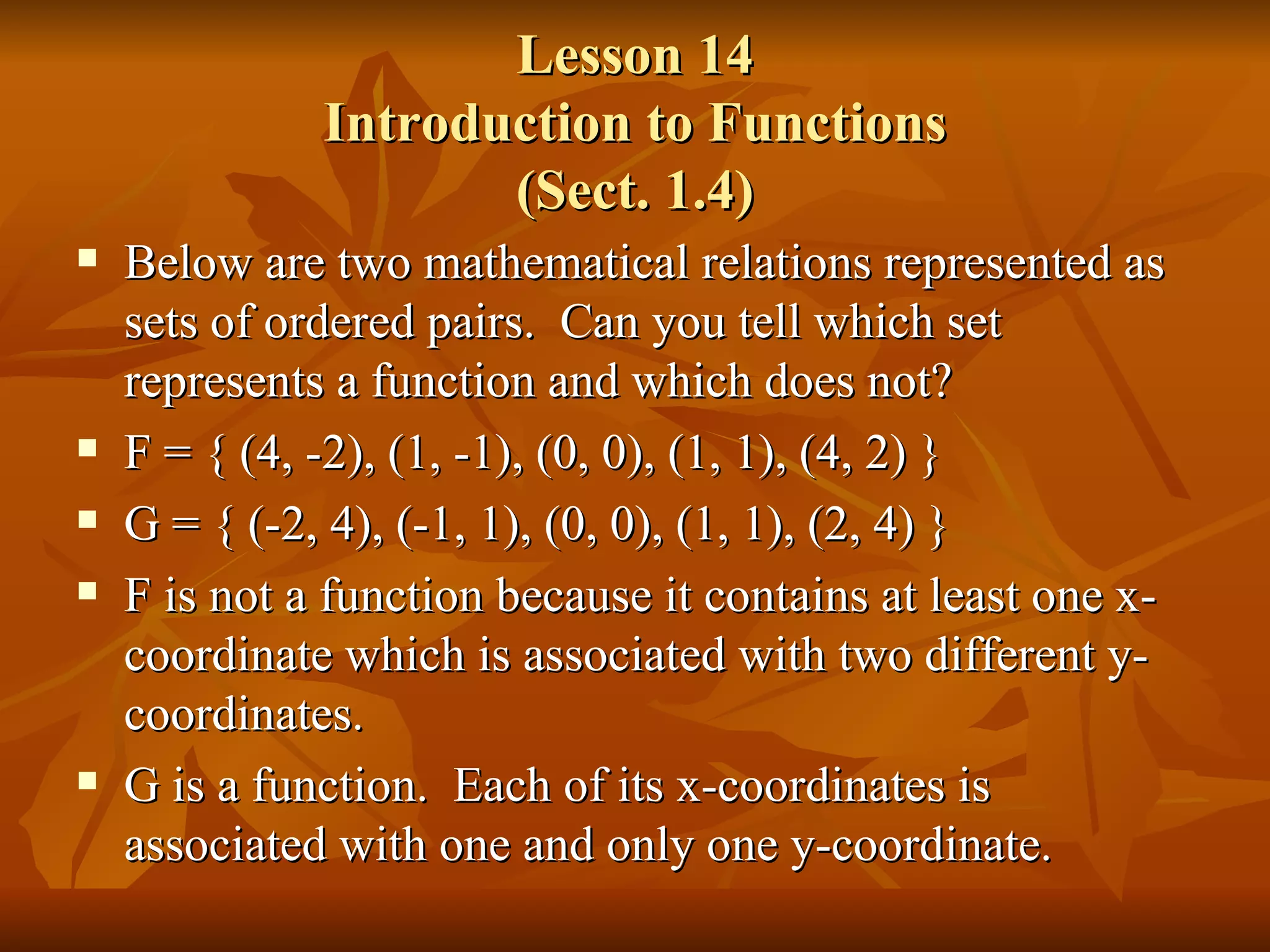 Objective 1 - Identifying Functions | PPT