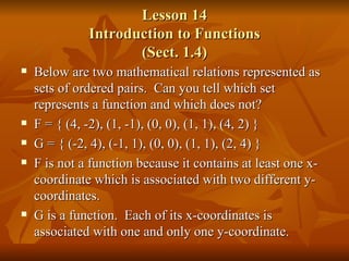 Objective 1 - Identifying Functions | PPT