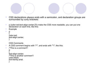 cascading style sheet ppt | PPT
