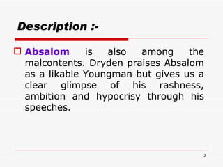 C:\Documents And Settings\Student\Desktop\Parita\Character Of Absalom | PPT