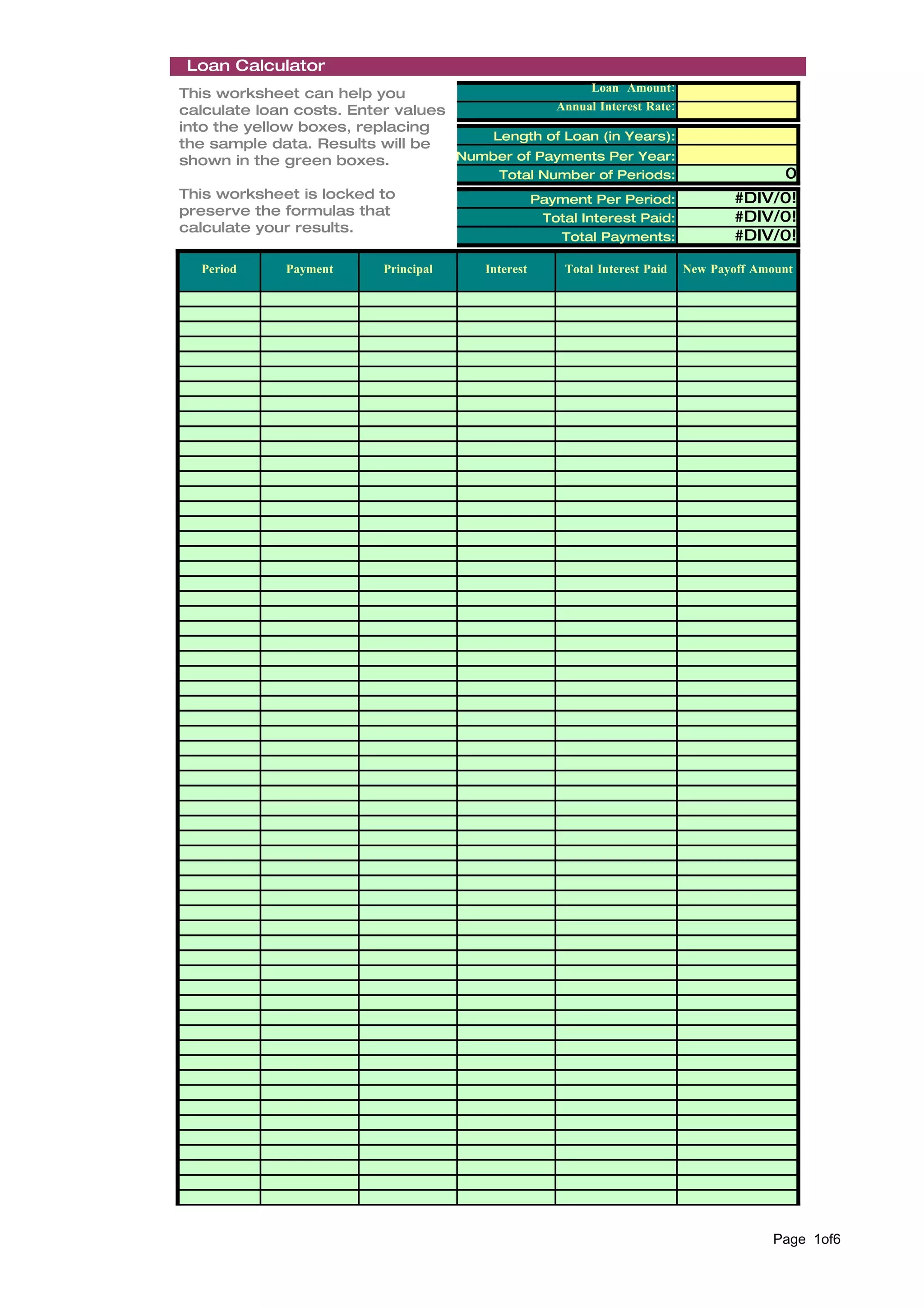 Home Loan Calculator | XLS