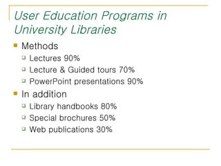 From user education to information literacy : changing role of ...