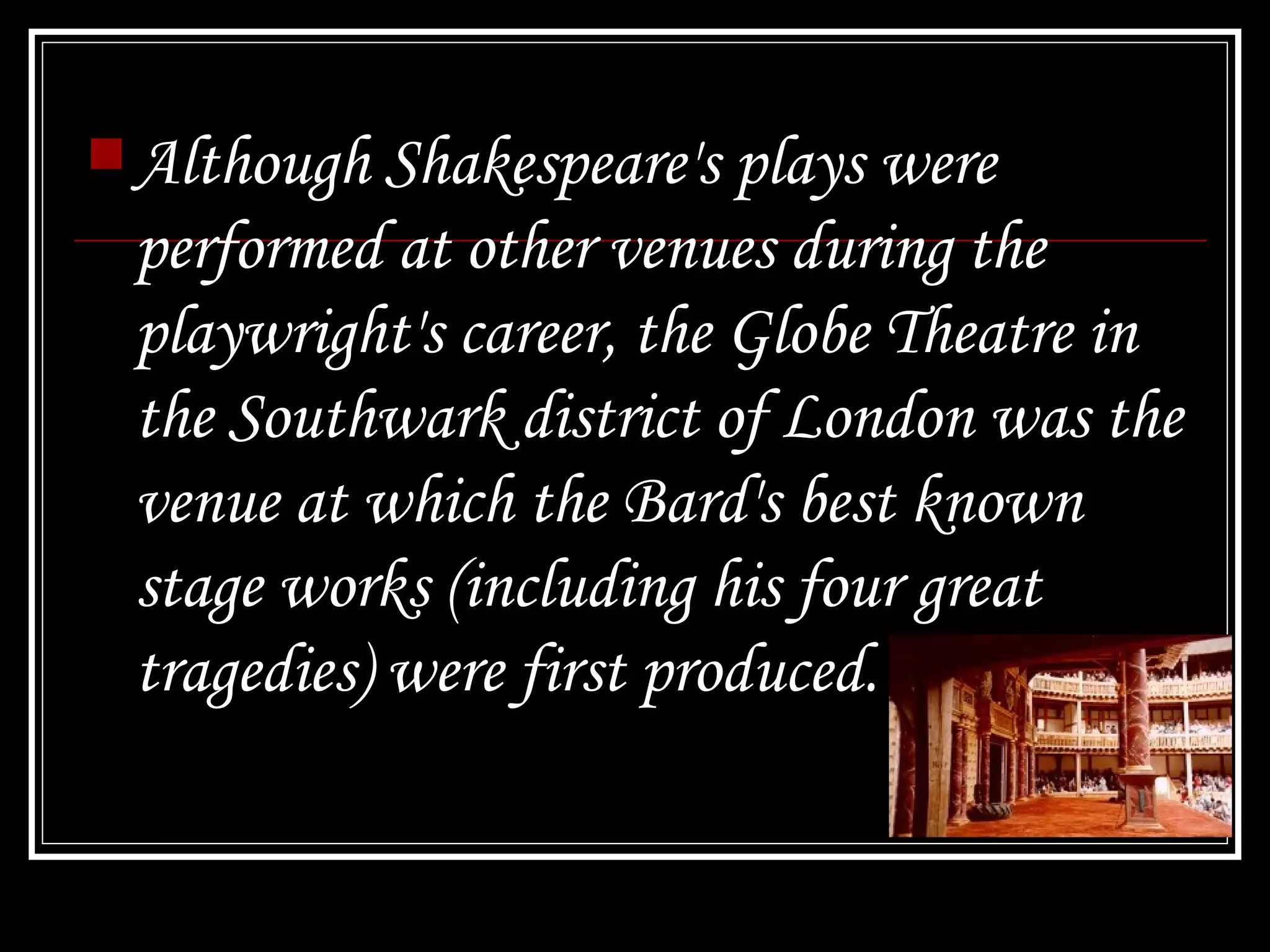 THE GLOBE THEATER | PPT