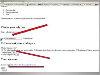 Step by step to create an account with pbworks | PPT