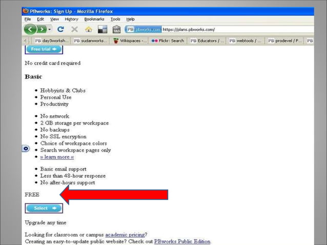 Step by step to create an account with pbworks | PPT