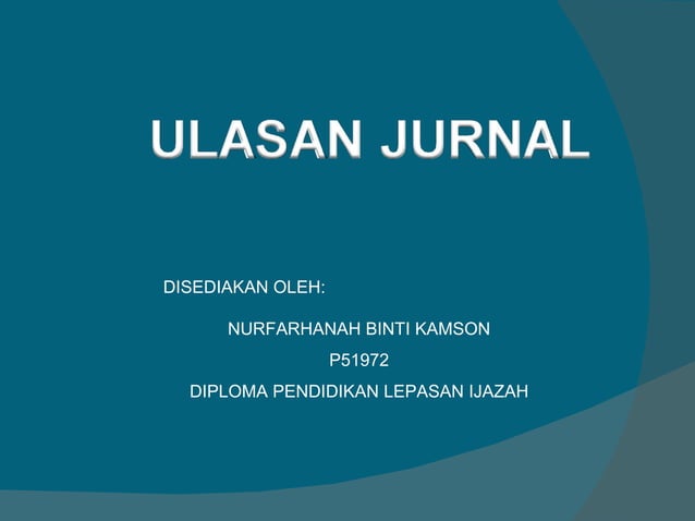 ULASAN JURNAL | PPT