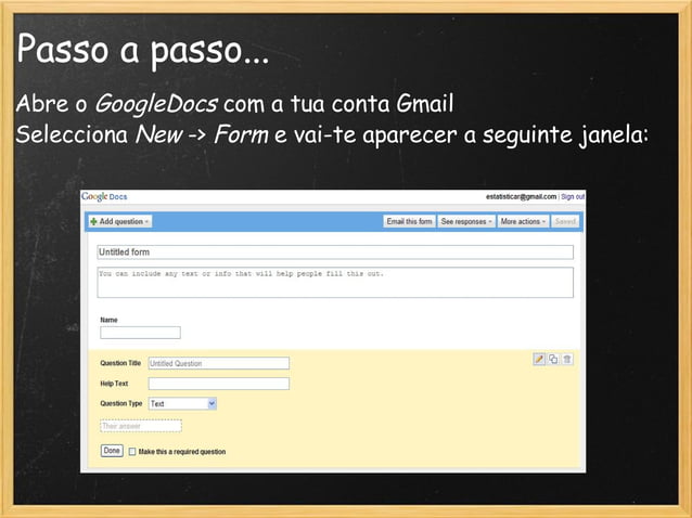 Tutorial: Como elaborar um questionário no Google Docs | PPT