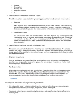 SAP - Transportation Module Study material | PDF