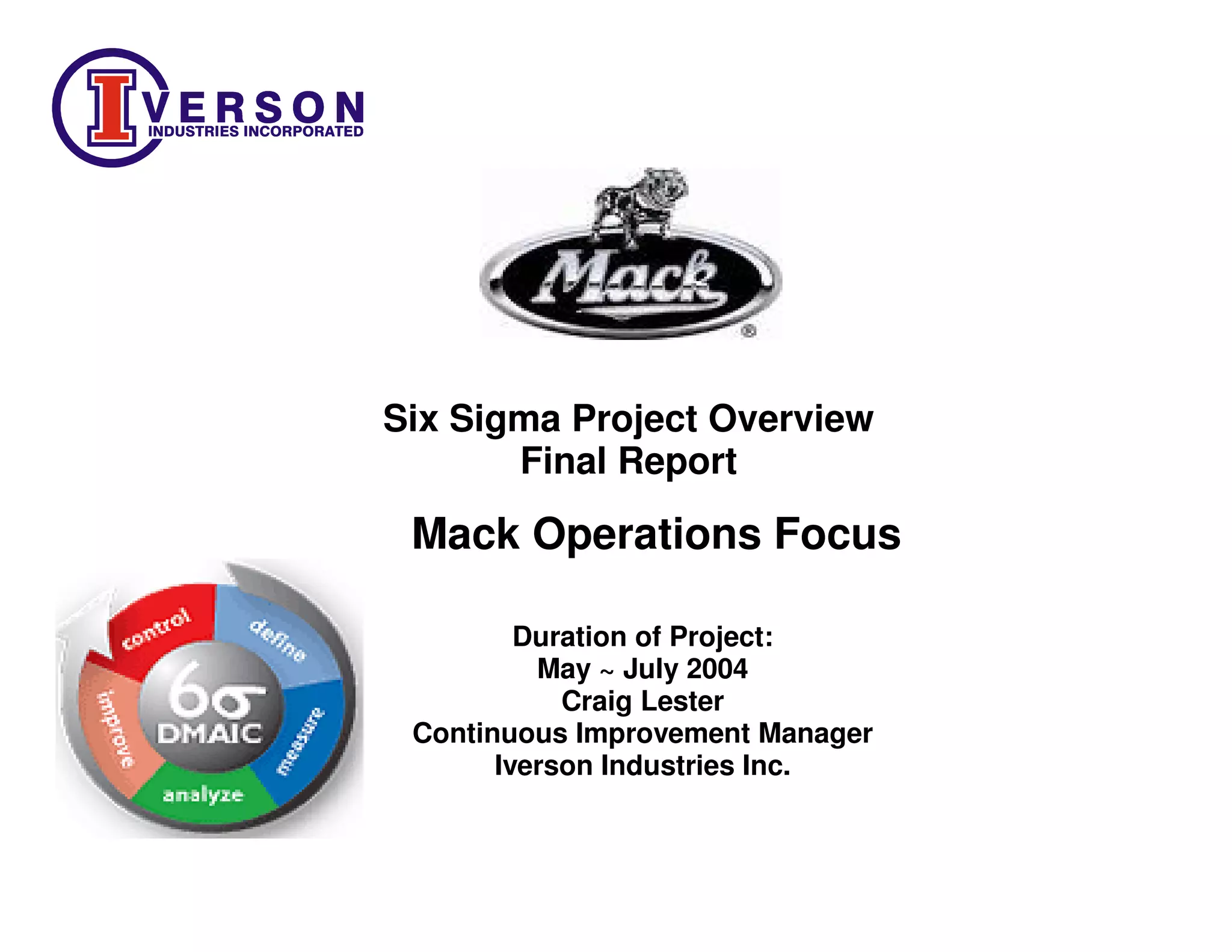 Six Sigma Project-Iverson | PDF