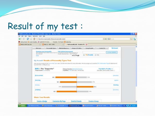 MBTI test - by Adhelia | PPTX | Family and Relationships