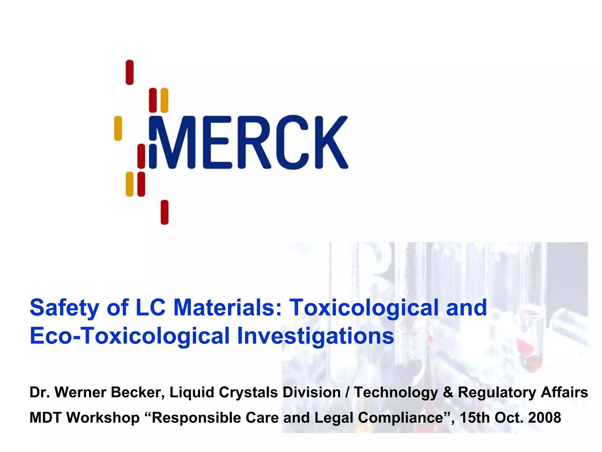 Merck Chemicals - Safety of LC Materials | PDF