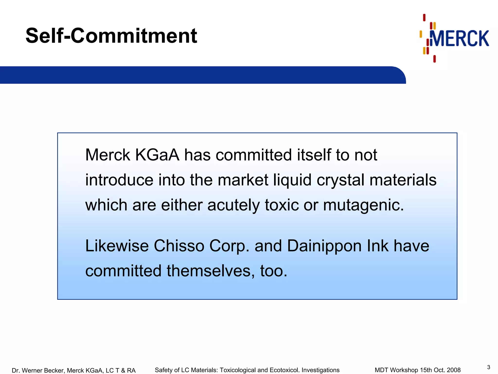 Merck Chemicals - Safety of LC Materials | PDF