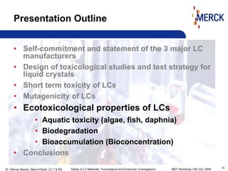 Merck Chemicals - Safety of LC Materials | PDF
