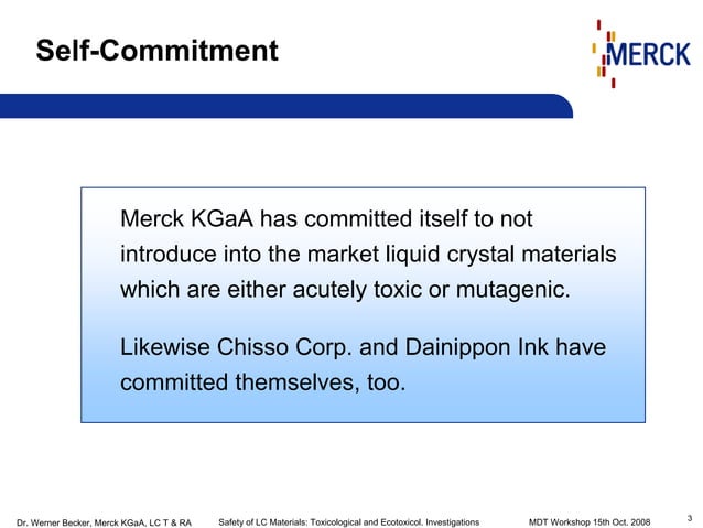 Merck Chemicals - Safety of LC Materials | PPT
