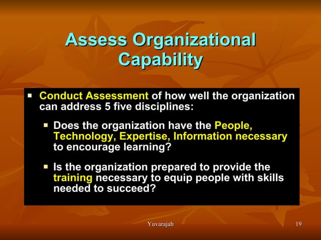 Learning Organisation adapted from Peter Senge's 5th Discipline ...