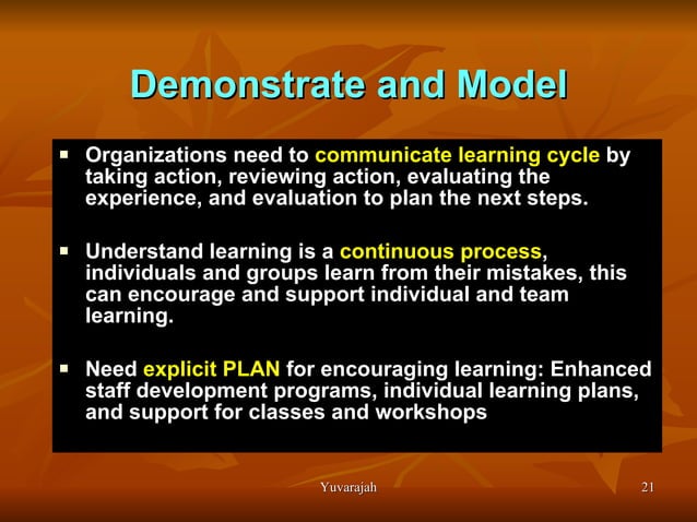Learning Organisation adapted from Peter Senge's 5th Discipline ...