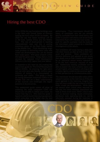 Interview Assessment Guide : Chief Development Officer - Real Estate | PDF