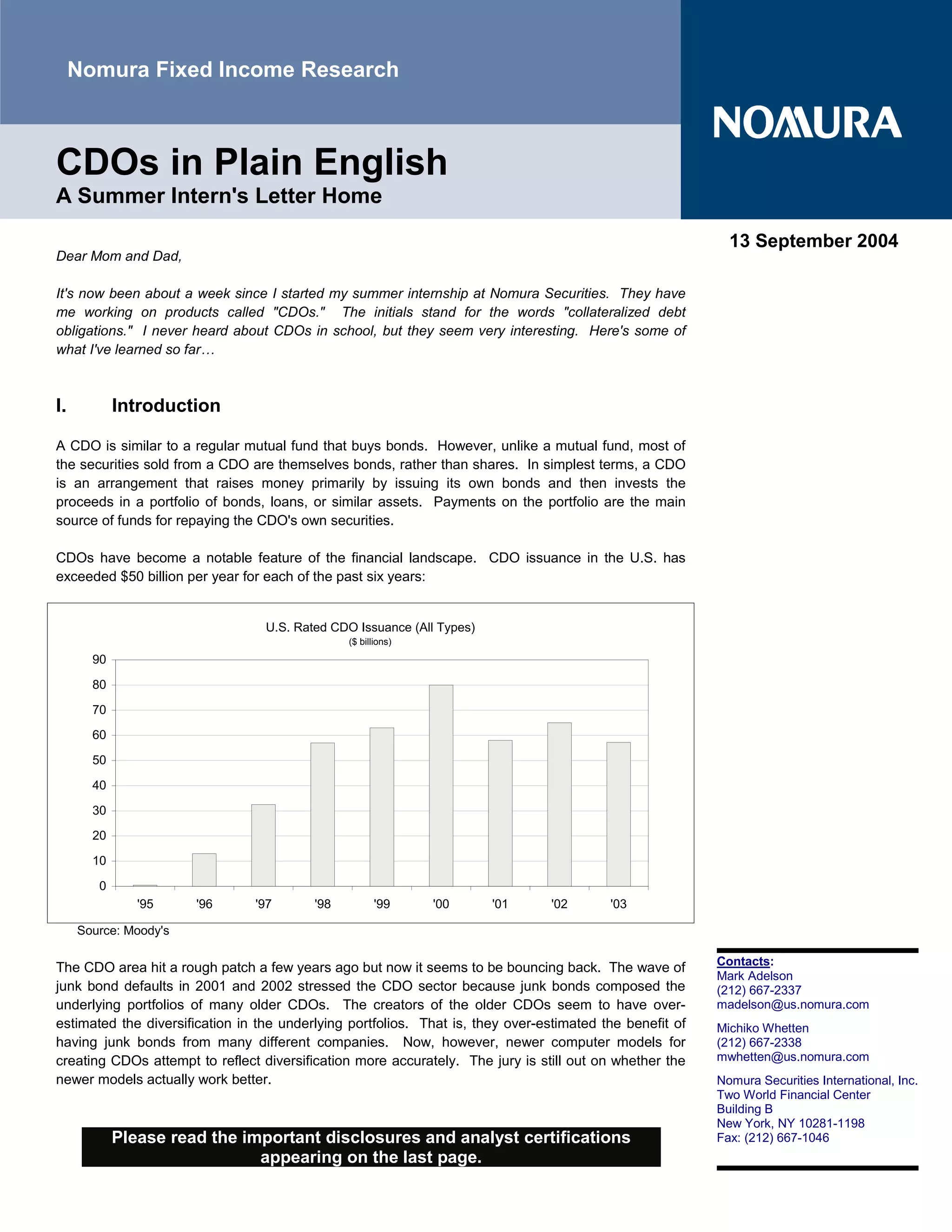 CDOs in plain english | PDF