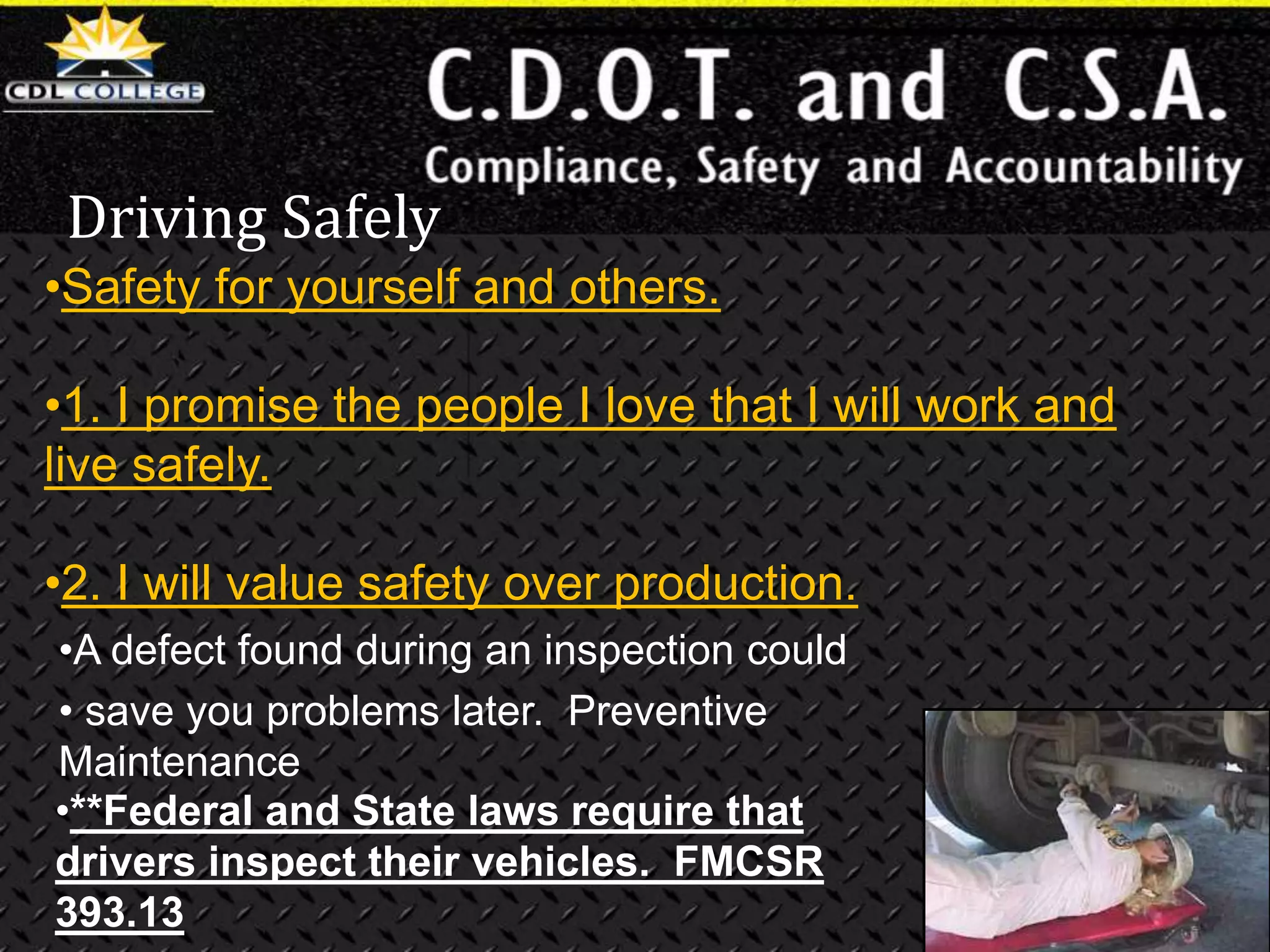 FMCSA CSA Training for Truck Drivers | PPTX