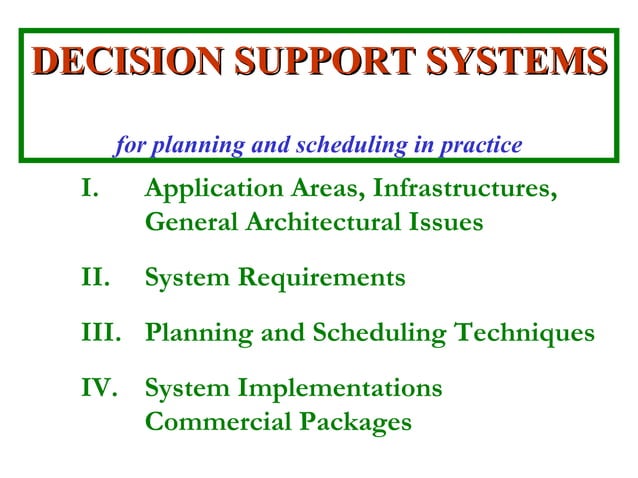 Decision Support System | PPT