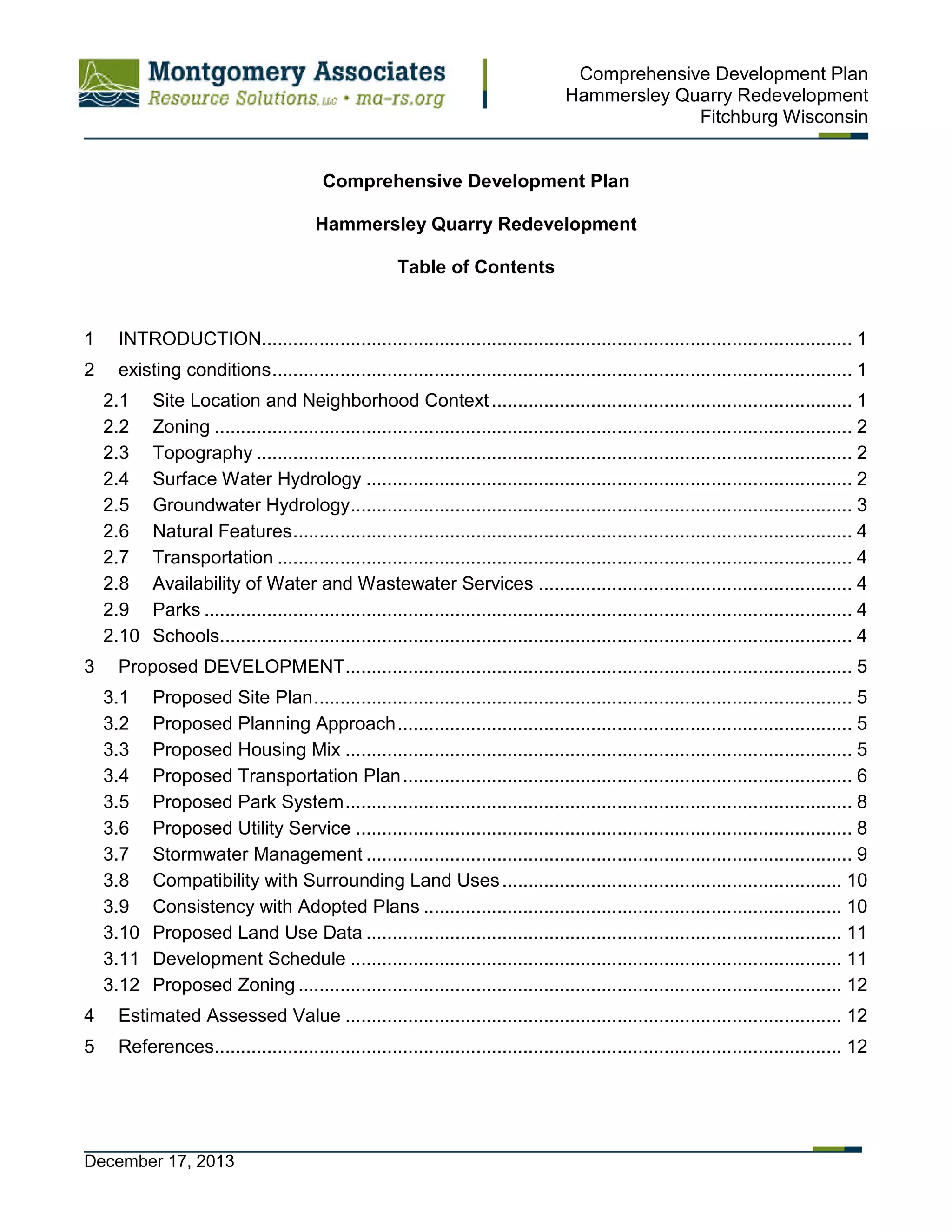 Comprehensive Development Plan | Quarry Vista | PDF