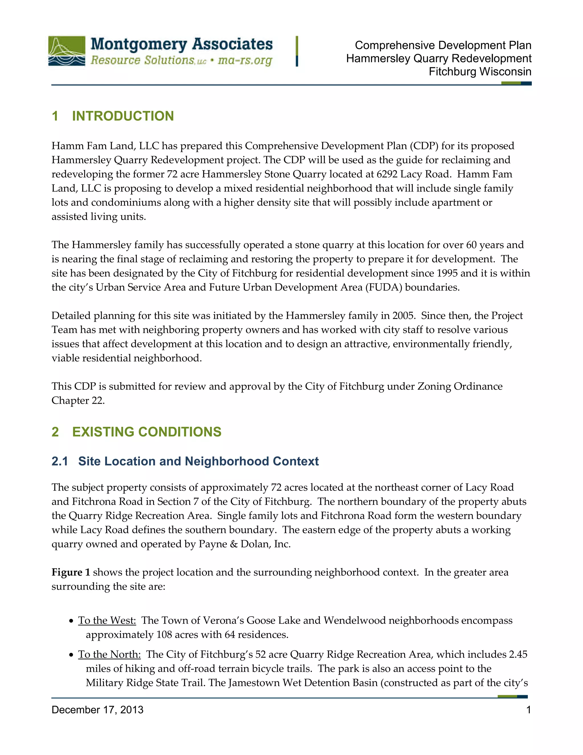 Comprehensive Development Plan | Quarry Vista | PDF