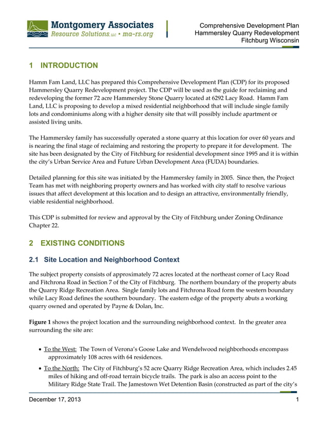 Comprehensive Development Plan | Quarry Vista | PDF