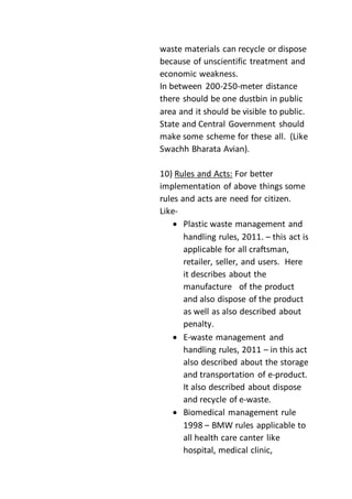Community Development Project - Waste Management (Review Paper) | DOCX