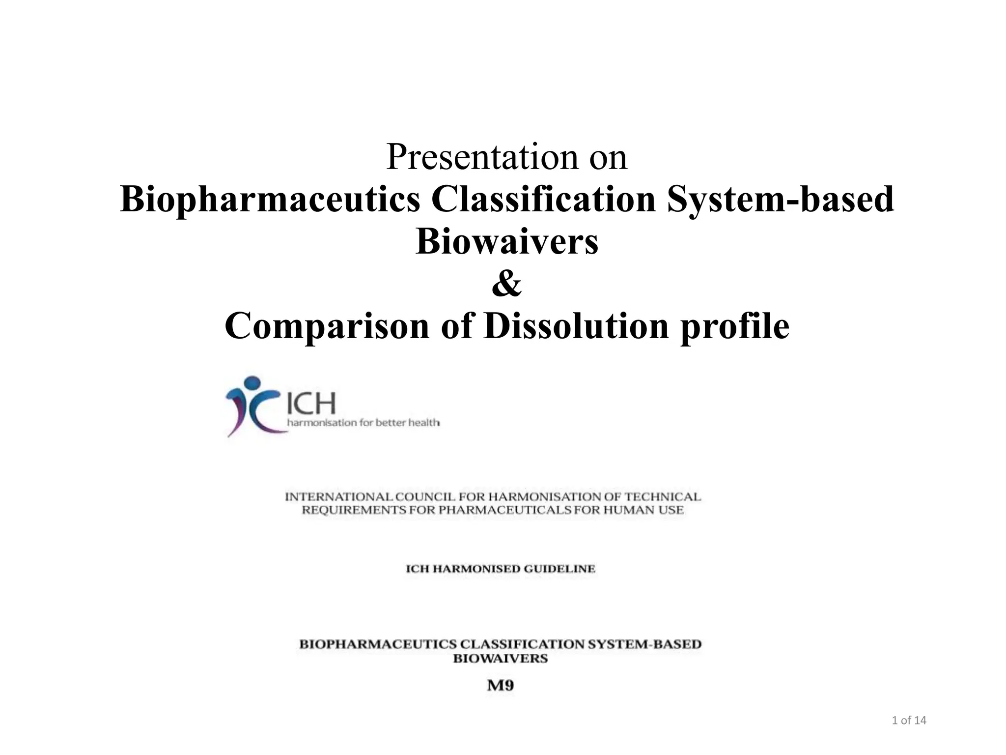 Biopharmaceutics Classification System-based Biowaivers & Comparison of ...