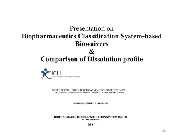 Biopharmaceutics Classification System-based Biowaivers & Comparison of ...