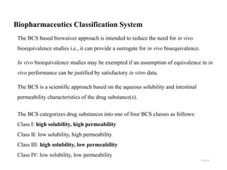 Biopharmaceutics Classification System-based Biowaivers & Comparison of Dissolution profile | PPT
