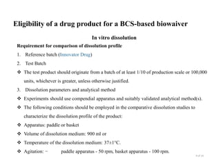 Biopharmaceutics Classification System-based Biowaivers & Comparison of ...