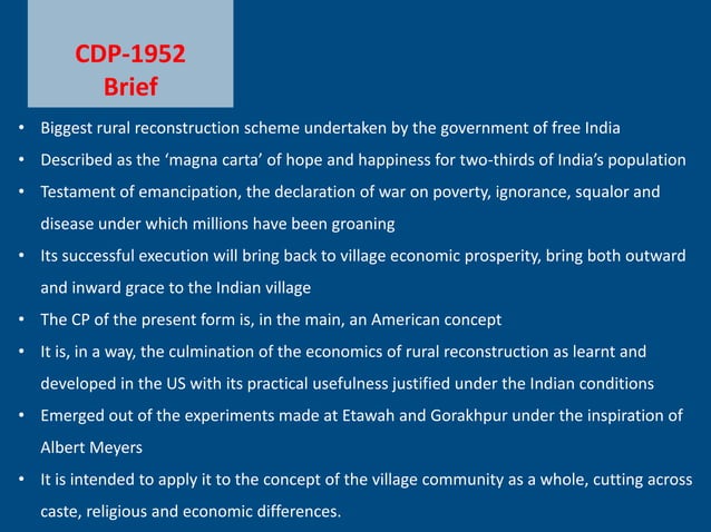 Community Development Program 1952 | PPTX