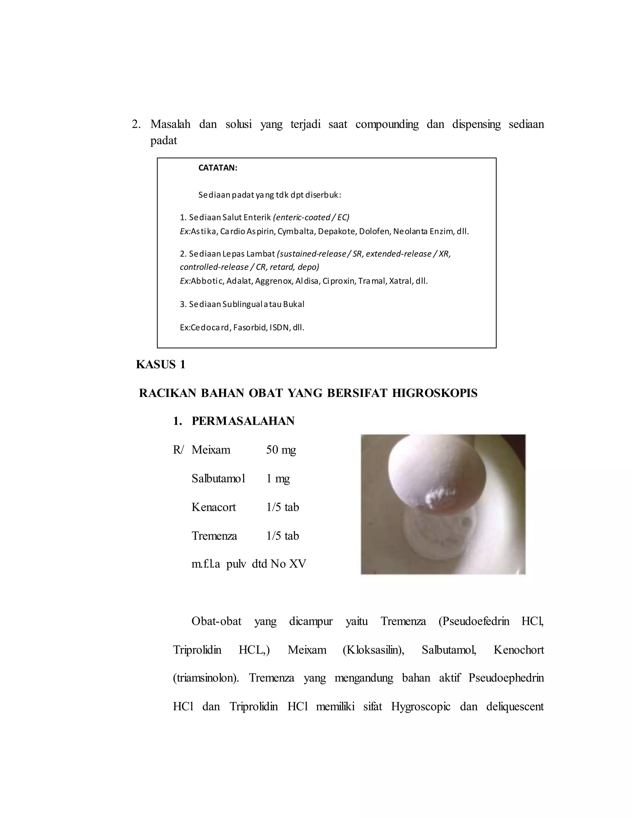 MASALAH DAN SOLUSI COMPOUNDING AND DISPENSING SEDIAAN PADAT SEMIPADAT ...
