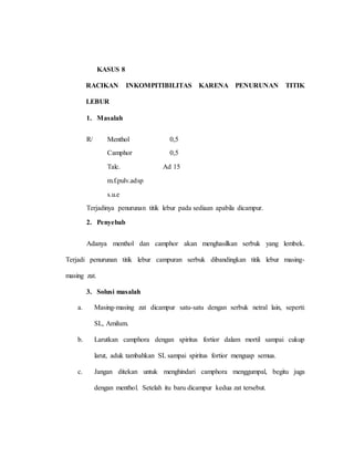 MASALAH DAN SOLUSI COMPOUNDING AND DISPENSING SEDIAAN PADAT SEMIPADAT ...
