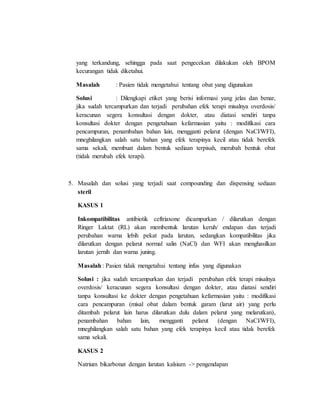 MASALAH DAN SOLUSI COMPOUNDING AND DISPENSING SEDIAAN PADAT SEMIPADAT ...