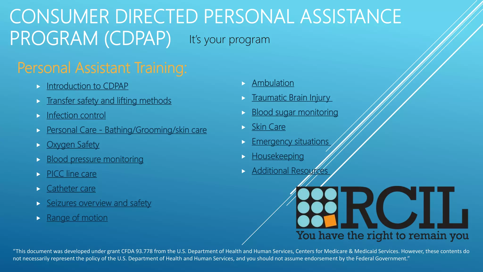 Caregiver Training Module - English | PPTX