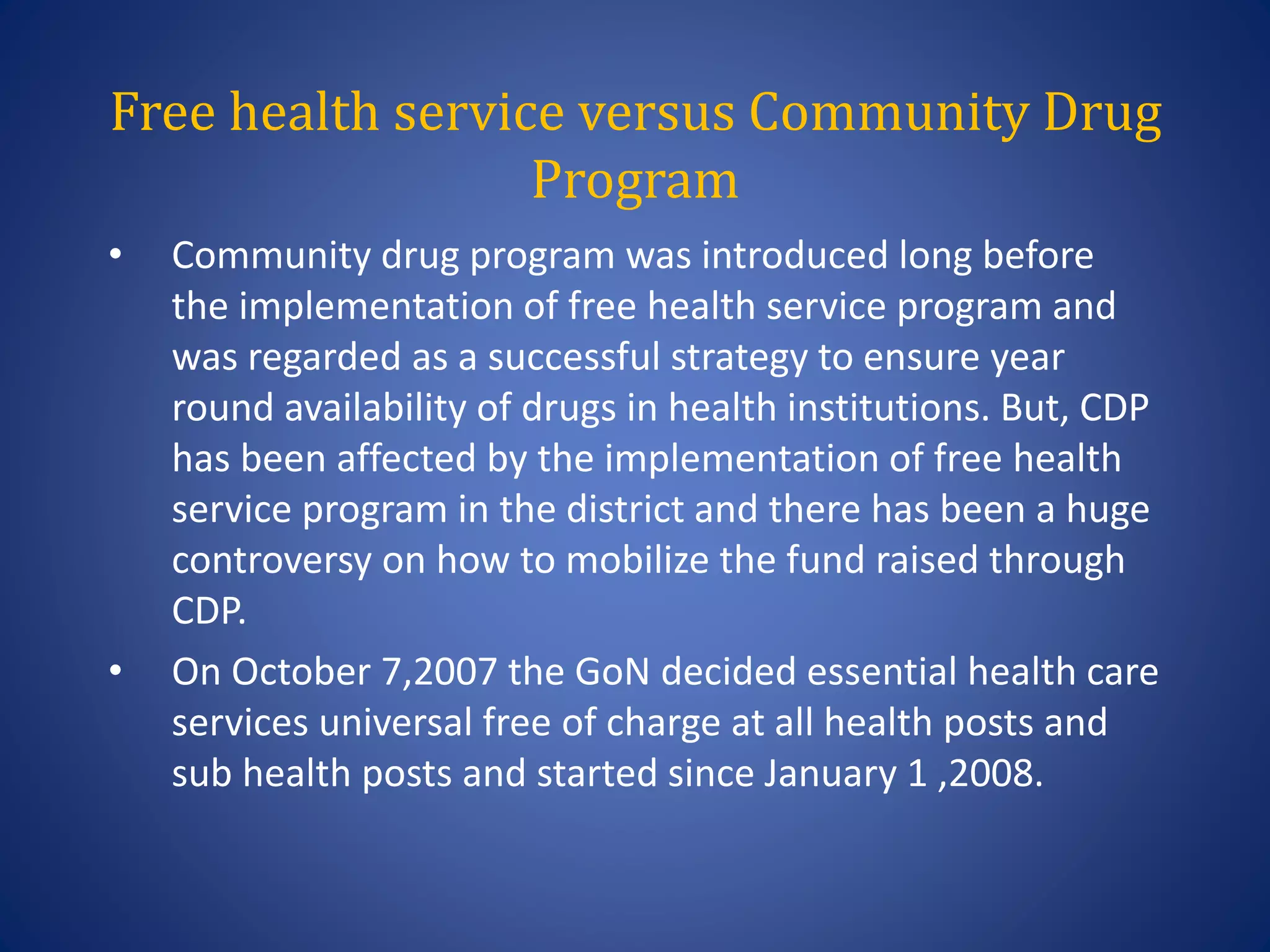 Community Drug program , its succes and challenges | PPTX