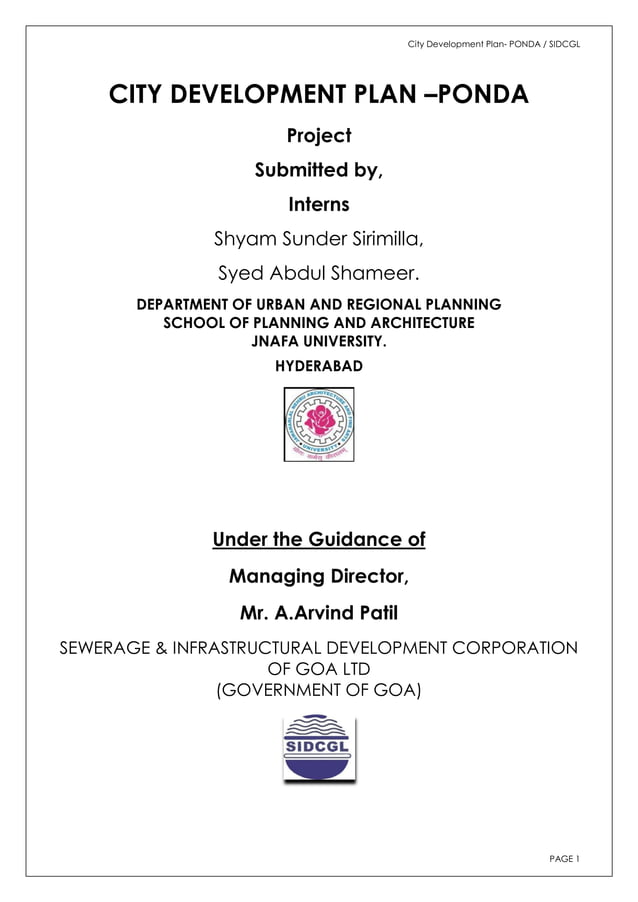 City development plan Ponda | PDF