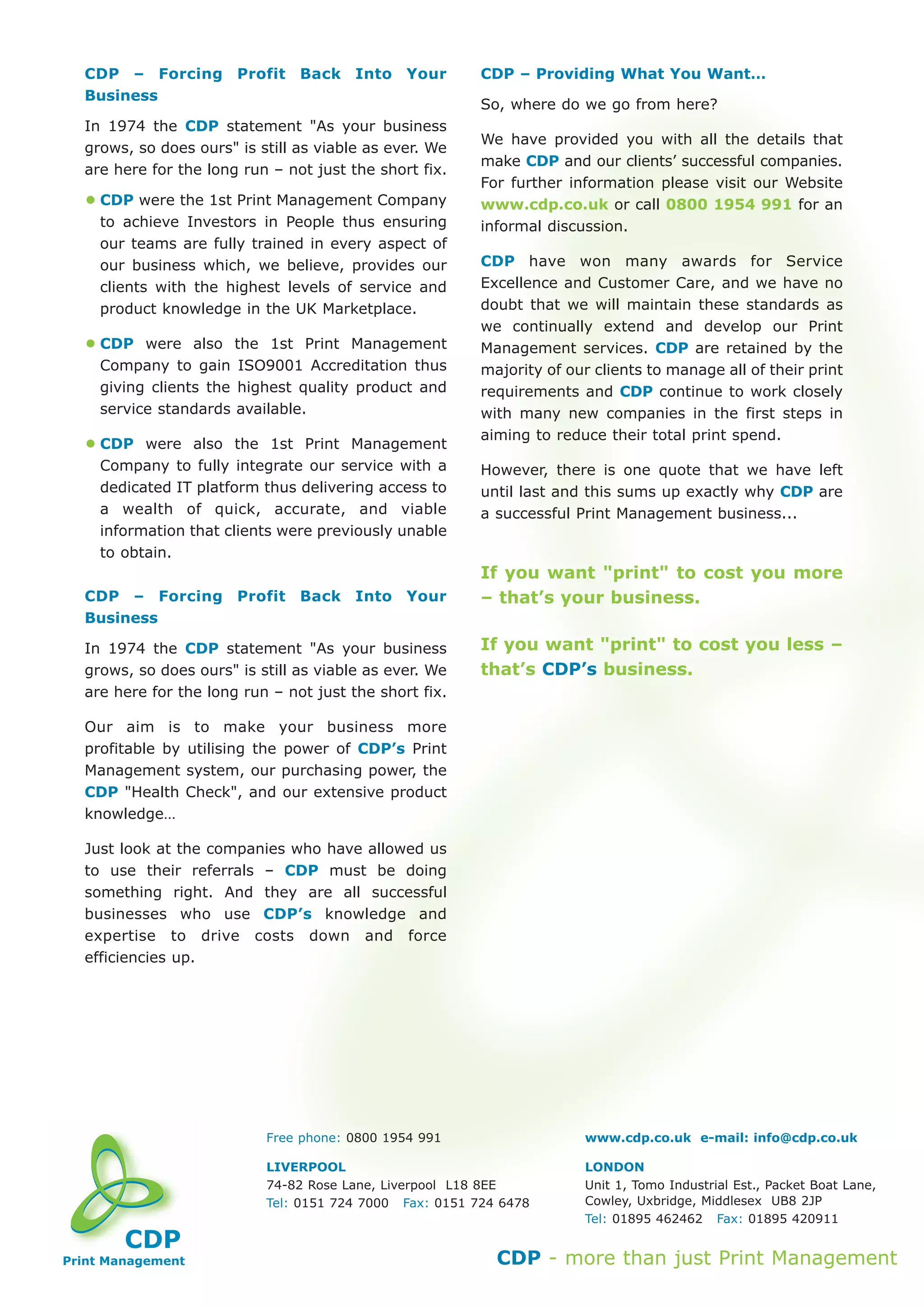 Cdp Print Management | PDF