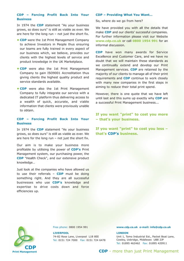 Cdp Print Management | PDF