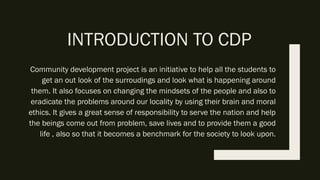 CDP project.pptx rfurbfiun3rjfnj3bnfhub3ubfu3nrifn3iunfiu | PPT