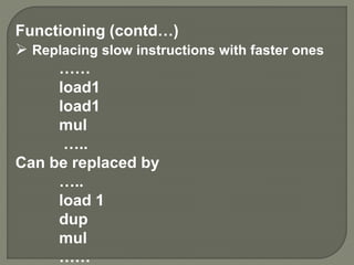 Peephole optimization | PPTX | Programming Languages | Computing