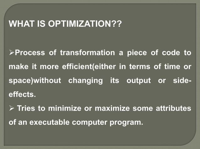 Peephole optimization | PPTX | Programming Languages | Computing